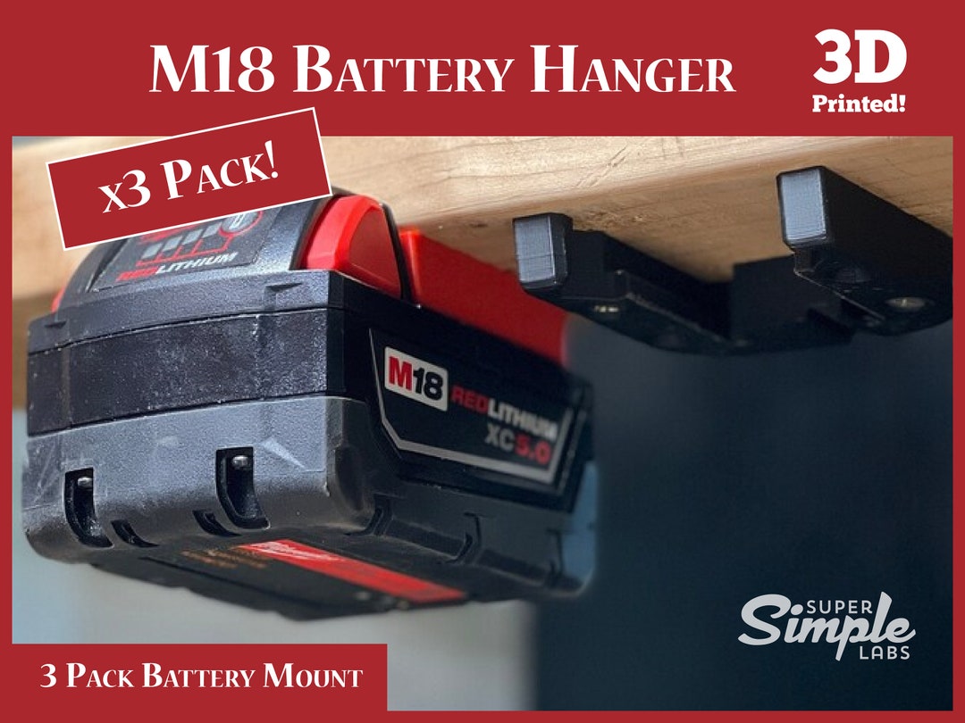 Milwaukee M18 Battery Hanger 3 Pack 3D Printed - Etsy