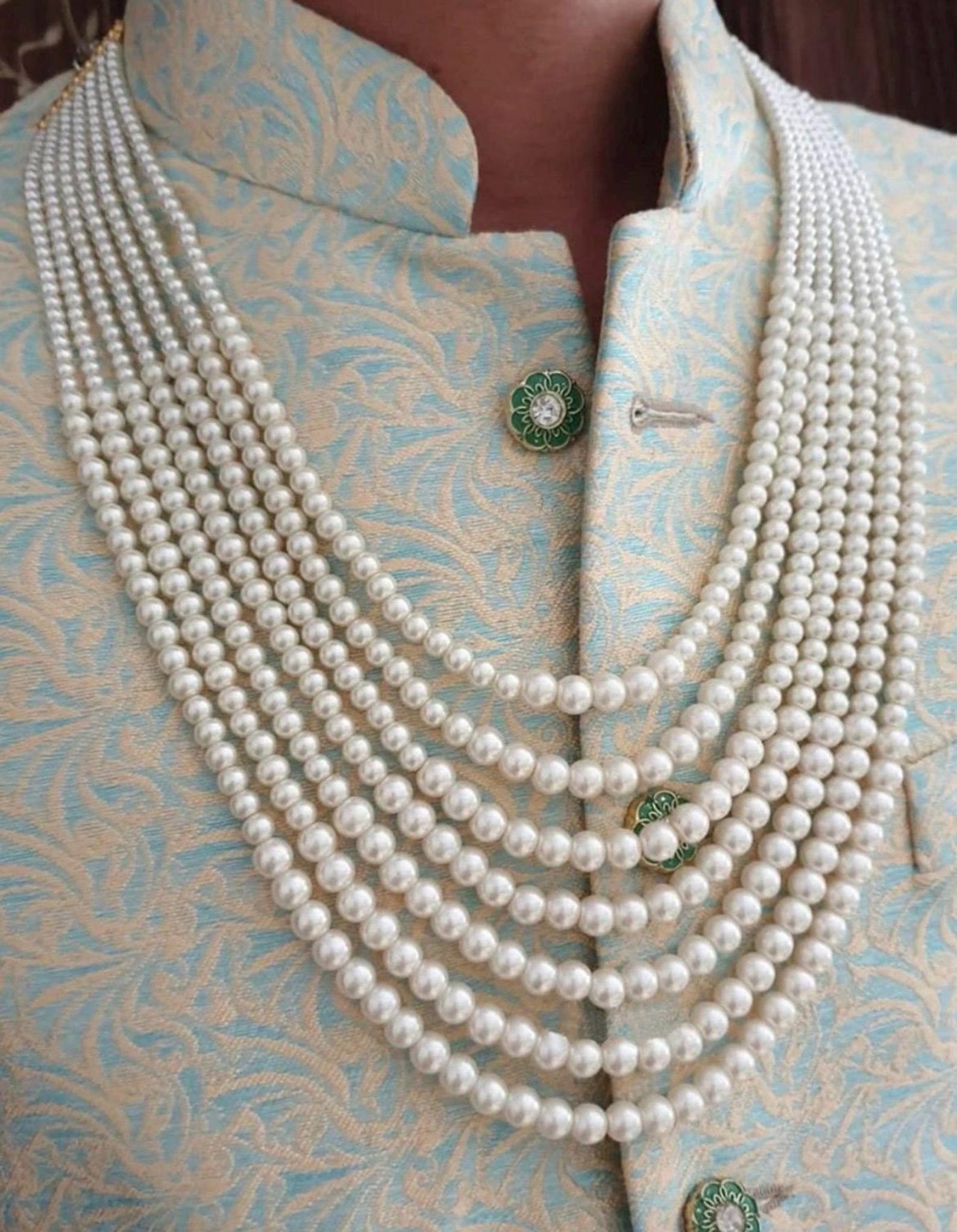 Milky White Pearl Mala: Layered Indian Wedding Groom Jewelry - Etsy