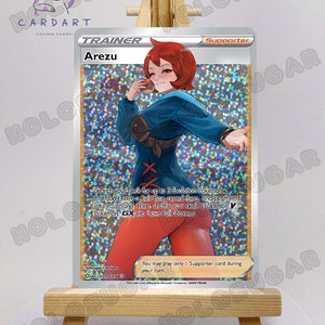 Arezu-4 Custom Holographic Pokemon Trainer Proxy Orica Card - Etsy