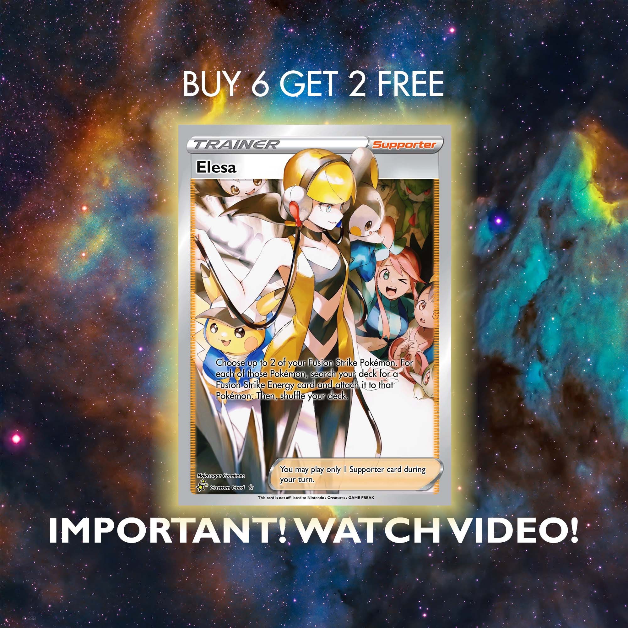 Elesa Full Holographic Holo Custom Trainer Card - Etsy UK