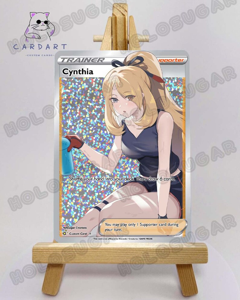 Cynthia-5 Custom Holographic Pokemon Trainer Proxy Orica Card - Etsy