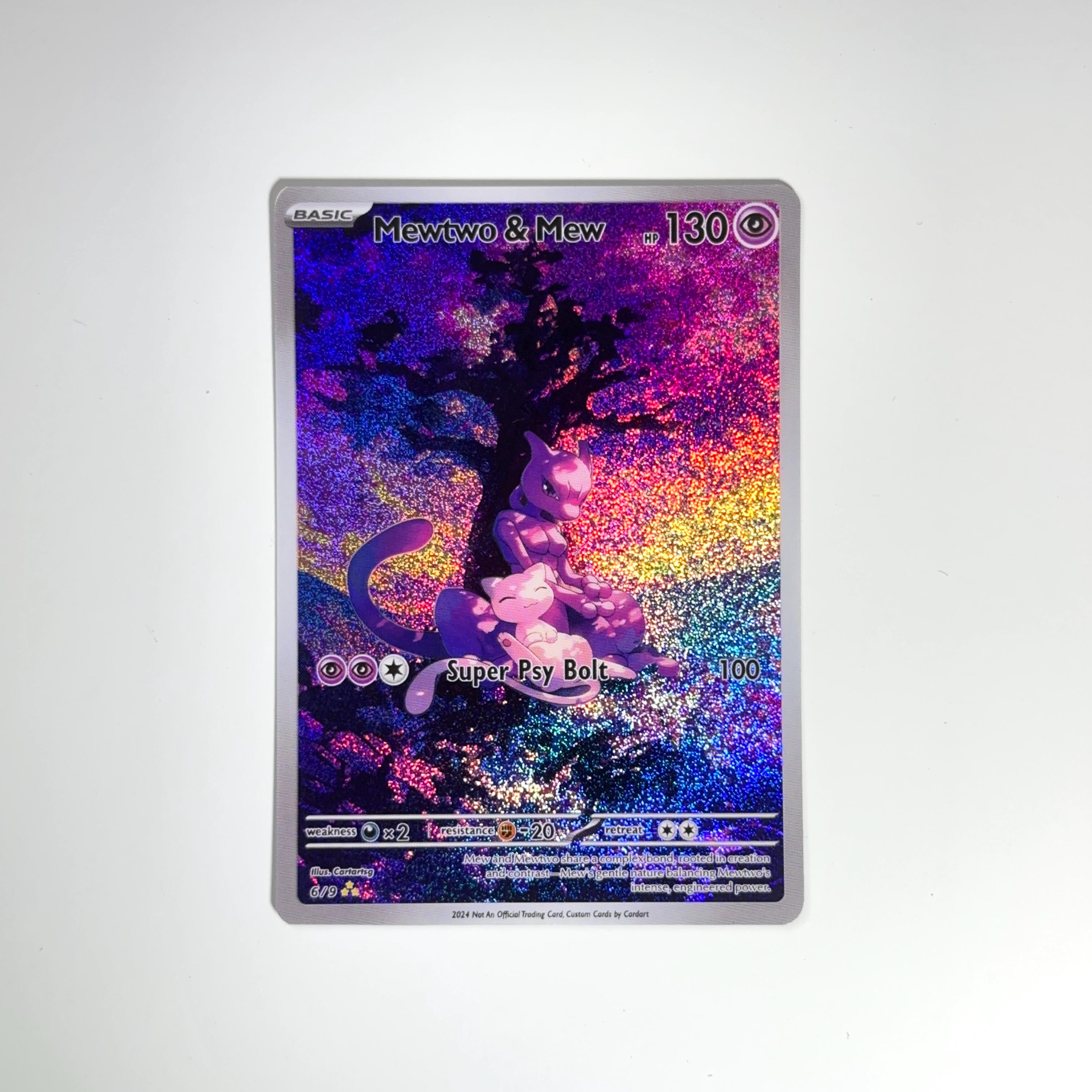 Mewtwo & Mew Custom Pokémon Card Art | Cuddle Pokémon Collection - Etsy