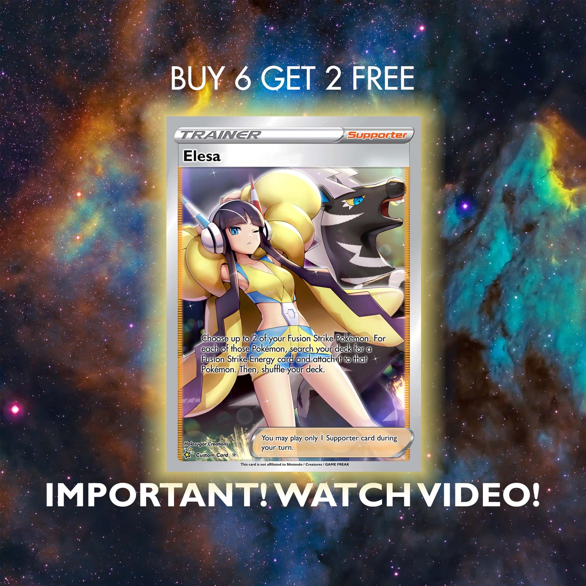 Elesa Full Holographic Holo Custom Trainer Card - Etsy UK