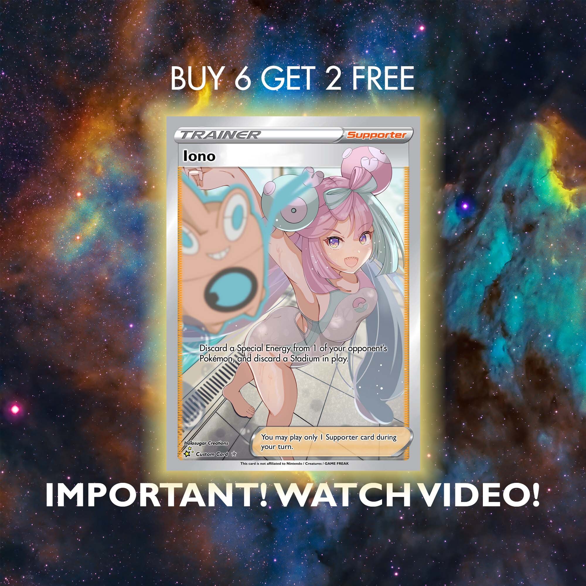 Iono Full Holographic Holo Custom Trainer Card - Etsy