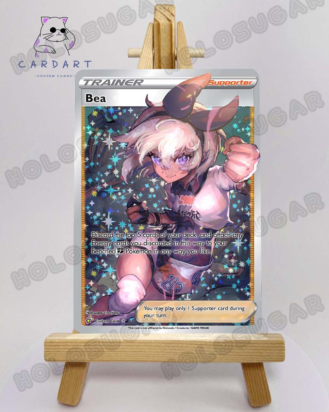 Bea-8 Custom Holographic Pokemon Trainer Proxy Orica Card - Etsy
