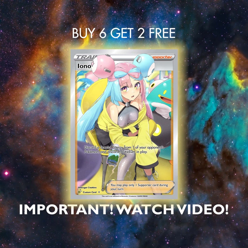 Iono Full Holographic Holo Custom Trainer Card - Etsy