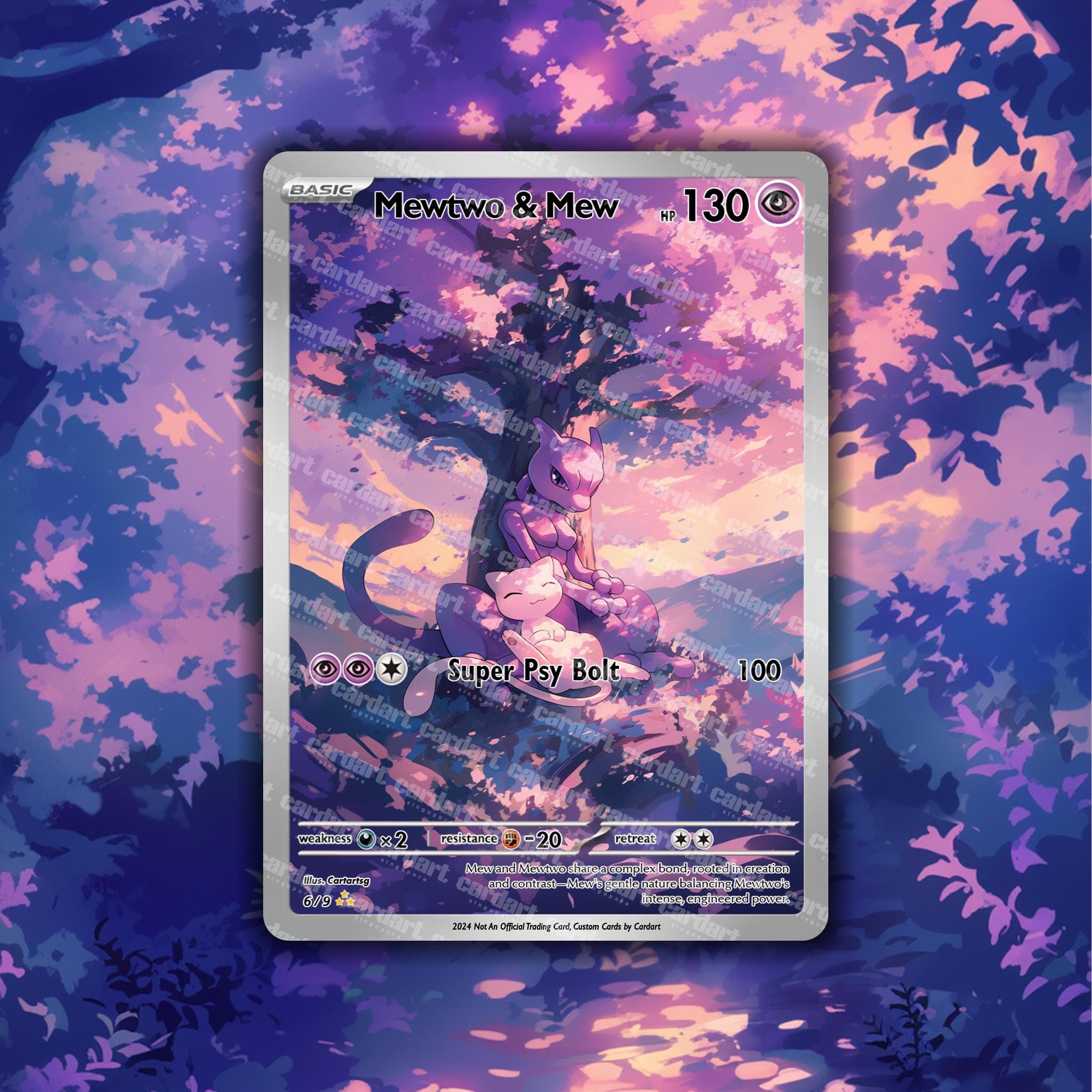 Mewtwo & Mew Custom Pokémon Card Art | Cuddle Pokémon Collection - Etsy