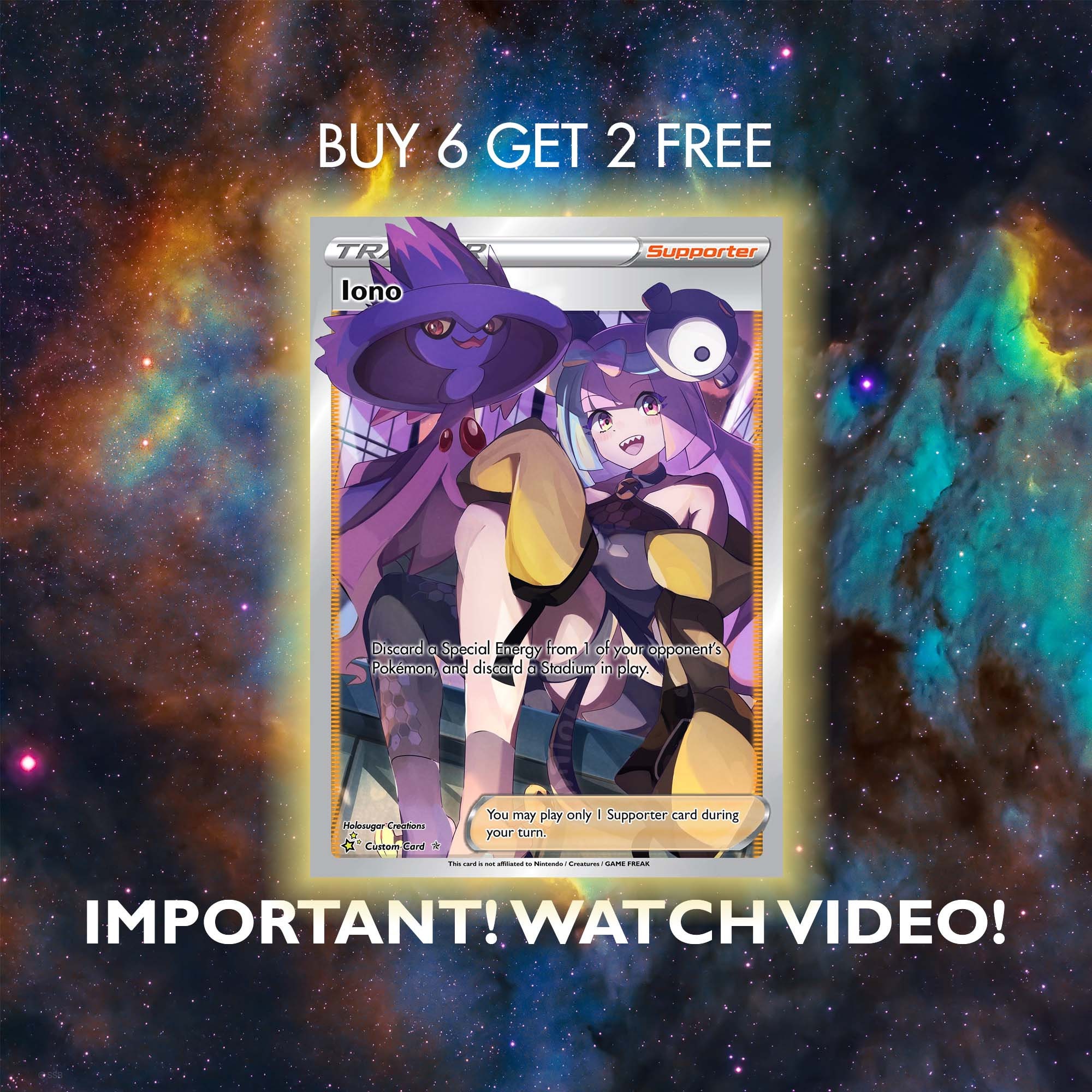 Iono Full Holographic Holo Custom Trainer Card - Etsy