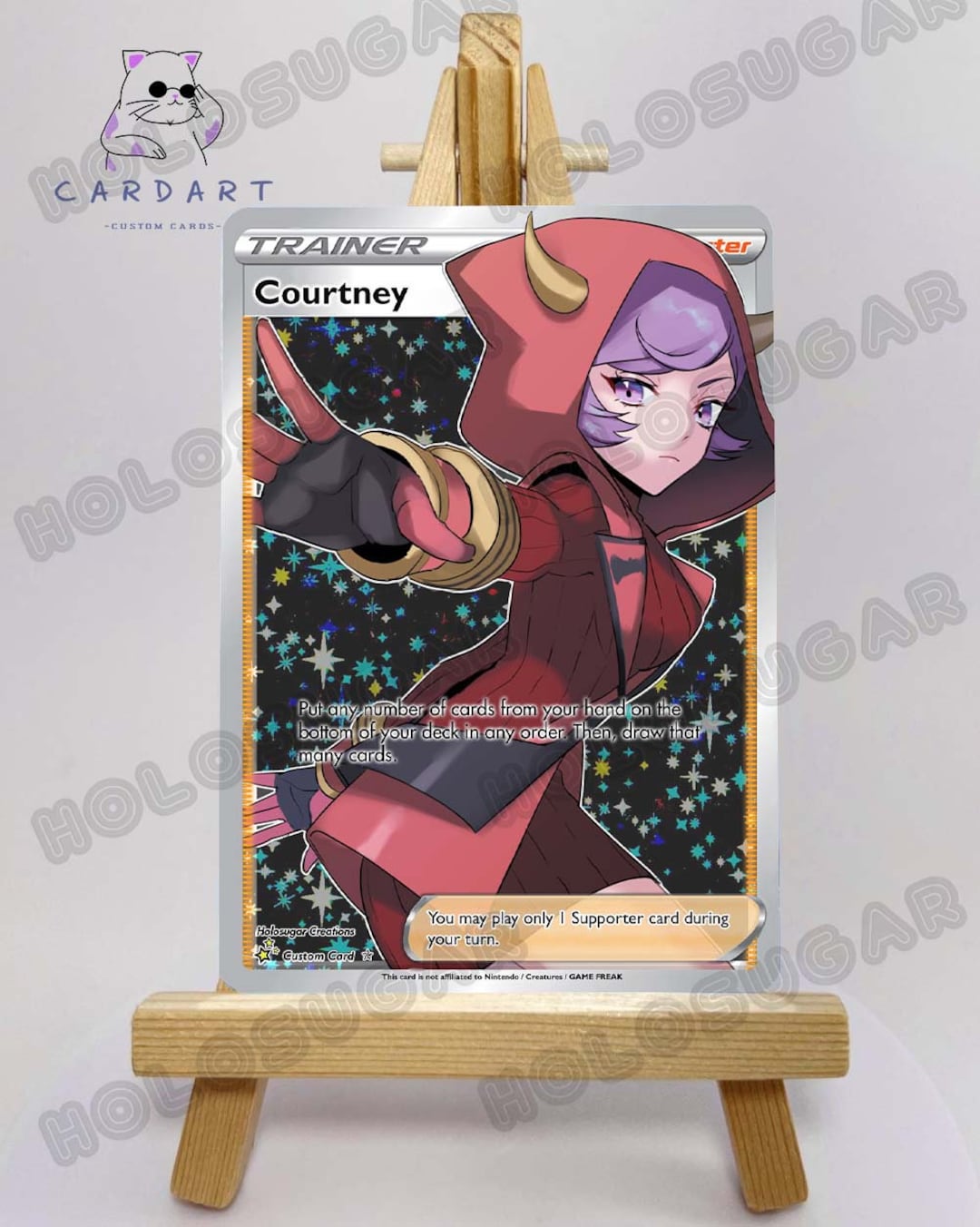 Courtney-6 Custom Holographic Pokemon Trainer Proxy Orica Card - Etsy