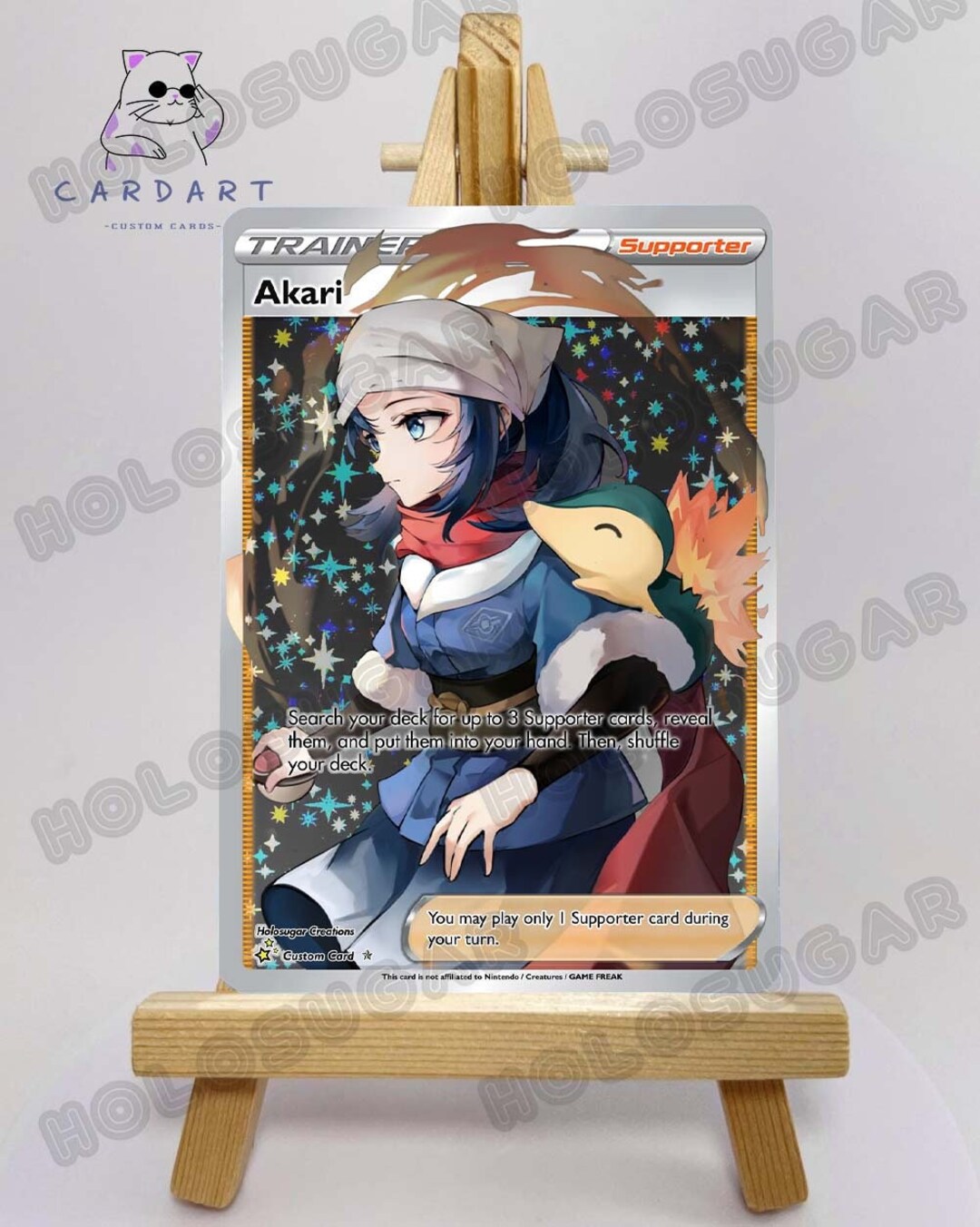 Akari-7 Custom Holographic Pokemon Trainer Proxy Orica Card - Etsy