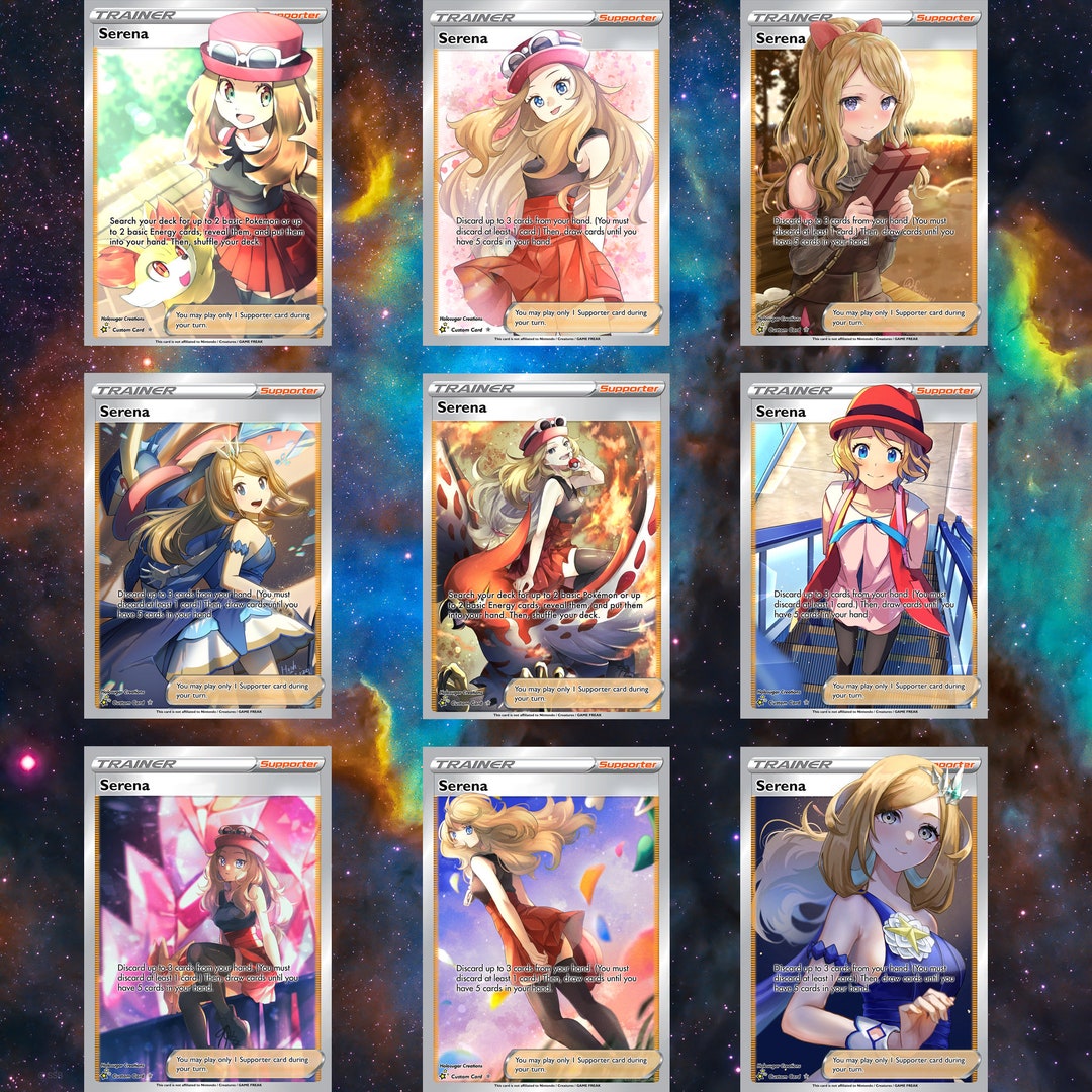 Serena Full Holographic Holo Custom Trainer Card - Etsy UK