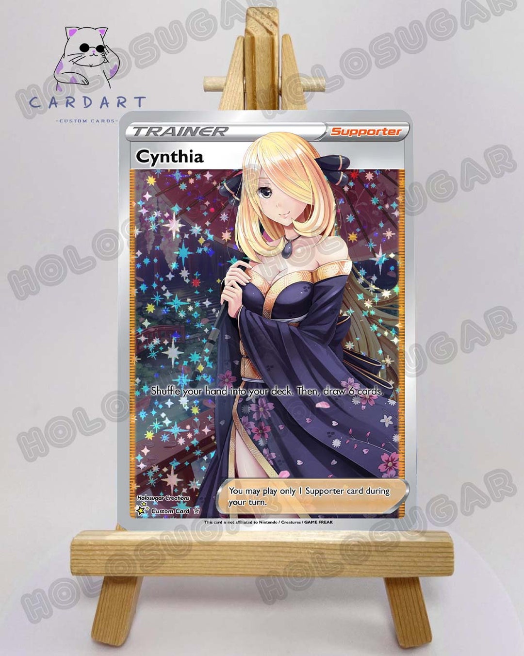 Cynthia-3 Custom Holographic Pokemon Trainer Proxy Orica Card - Etsy