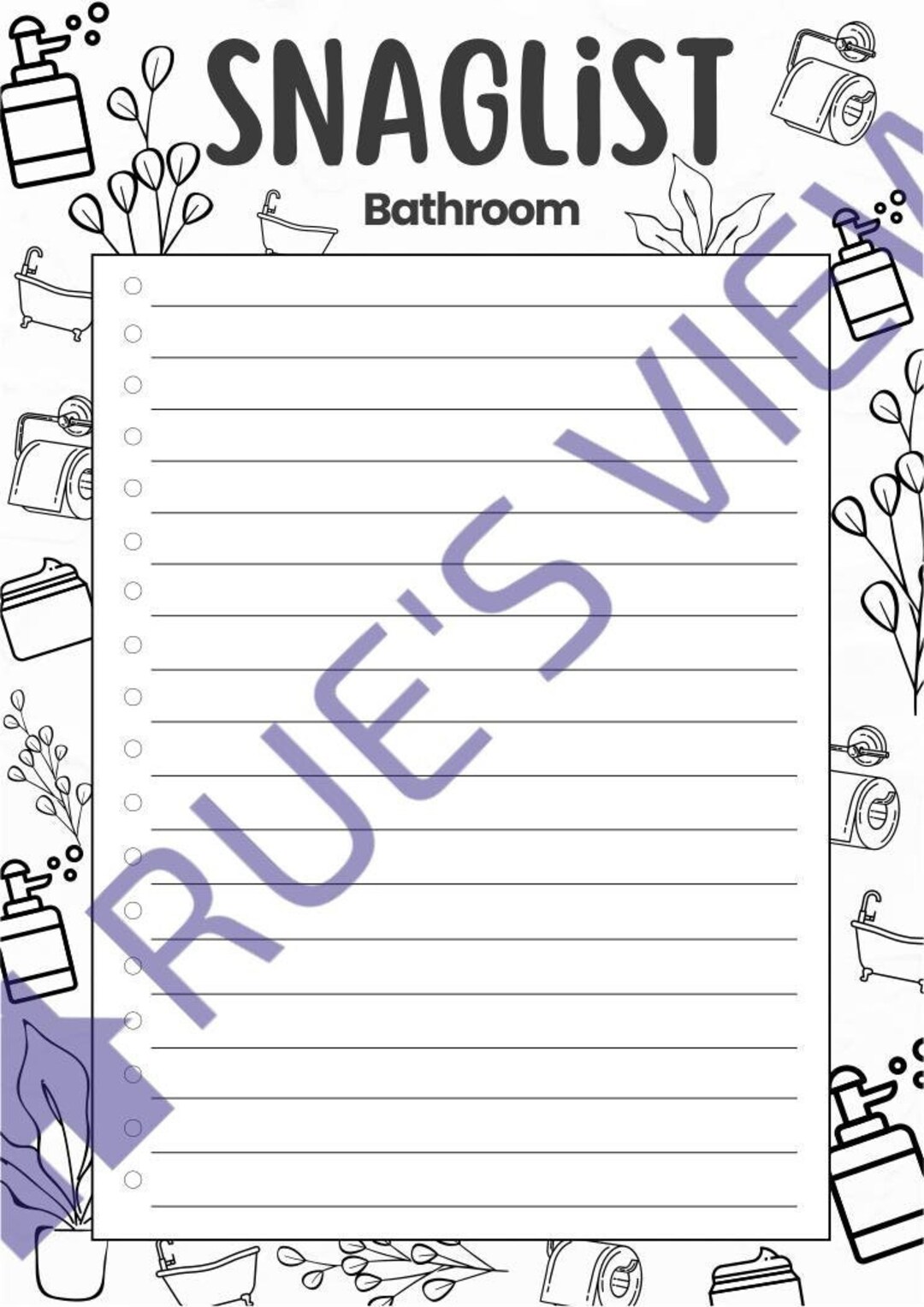 Snag List Organiser Bathroom - Etsy