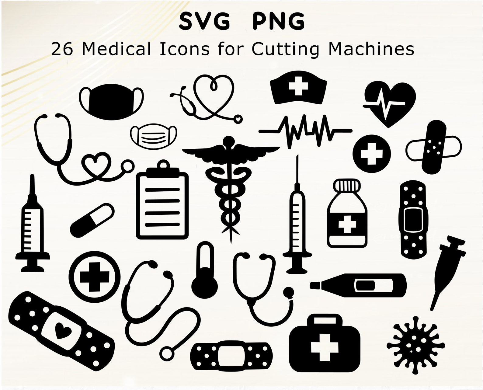 Medical Icons Svg Bundle Design Svg Cut Files Svg Files for Cricut ...