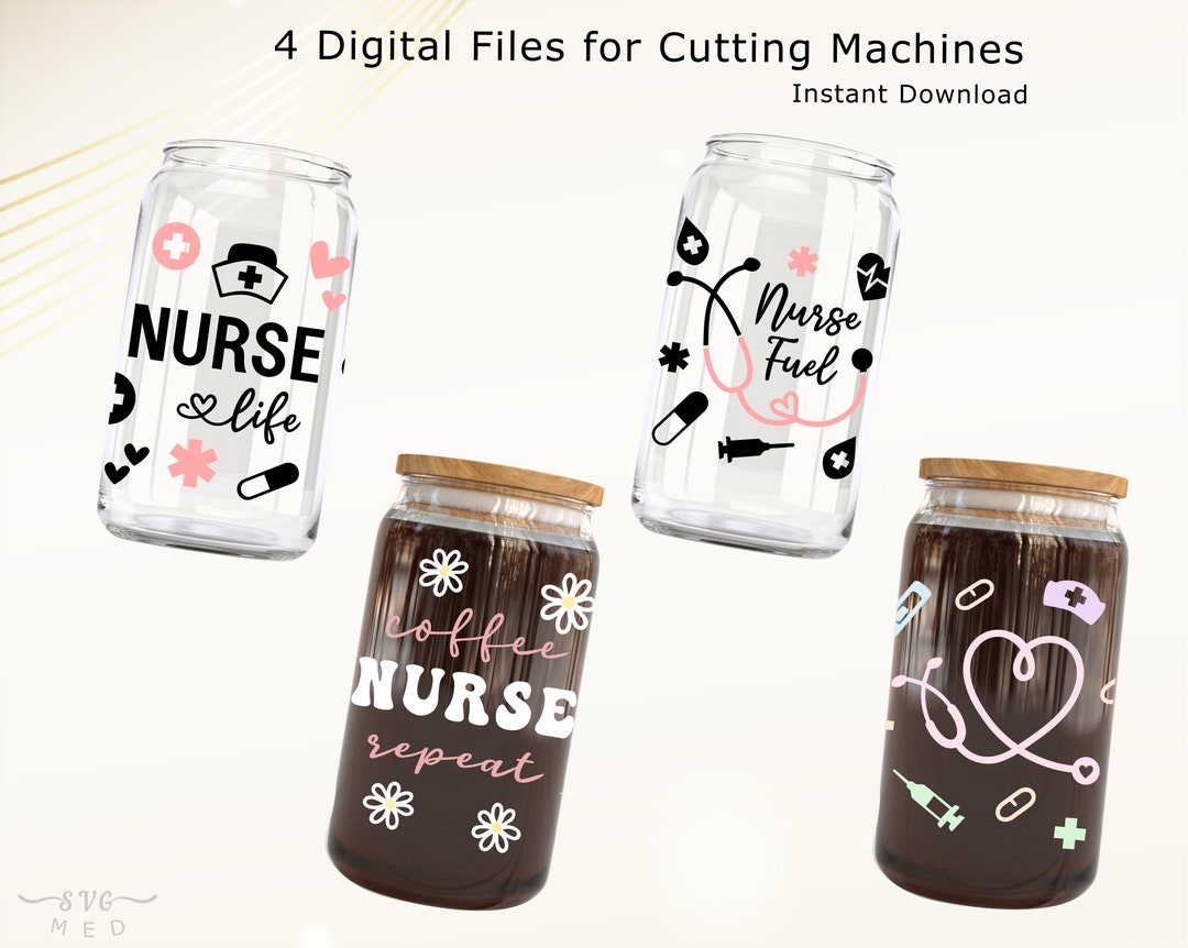 Nurse Bundle Svg Nurse Wrap Svg For Glass Cups Beer Glass Wrap Svg