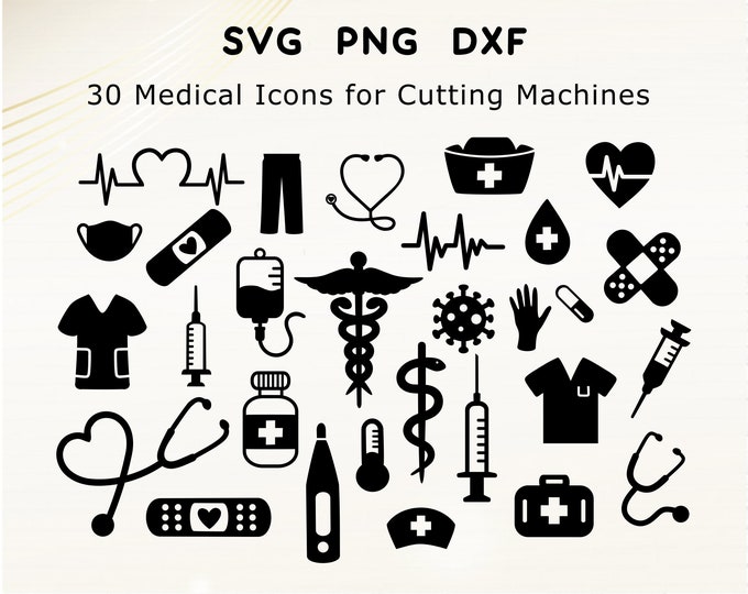Medical Icons Svg Bundle Design Svg Cut Files Svg Files for Cricut ...