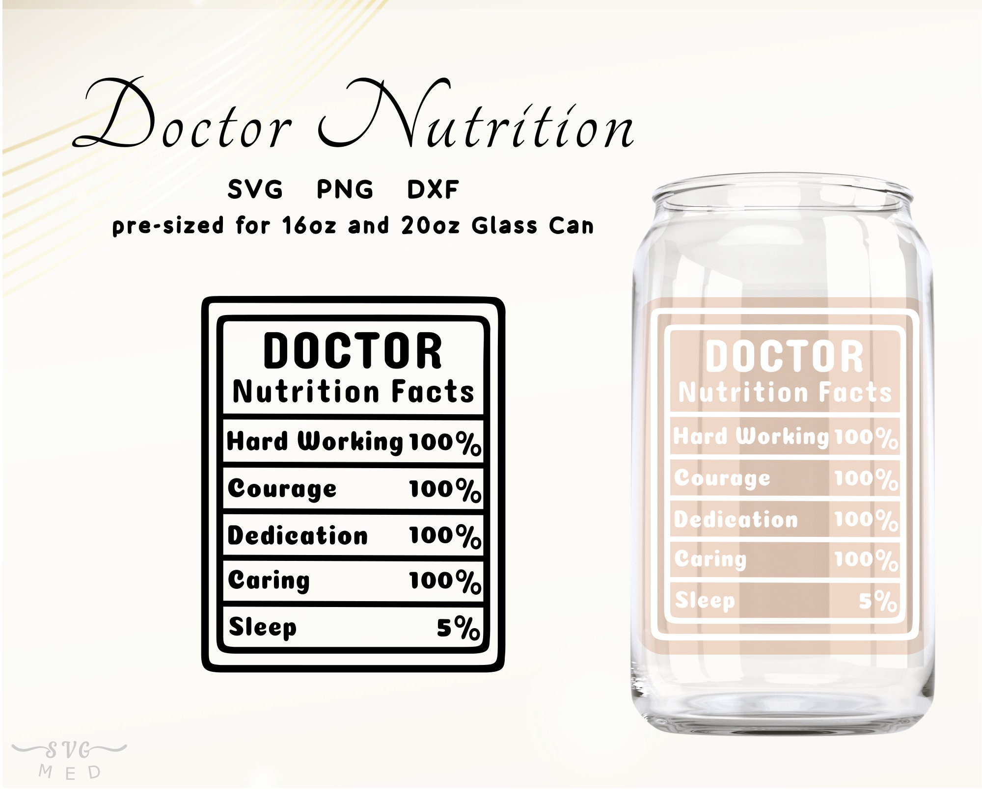 Doctor Svg Doctor Nutrition Facts Svg Doctor Wrap 16 Oz Glass Can Wrap ...