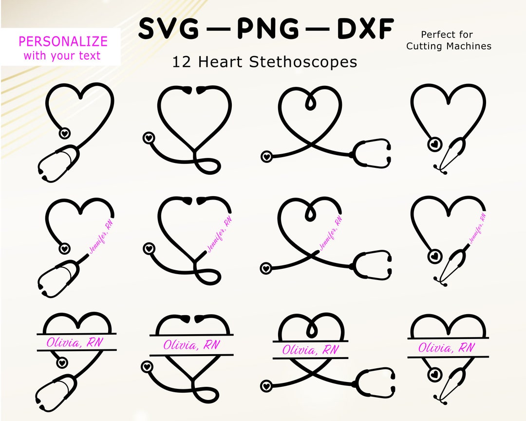 Stethoscope SVG Bundle Commercial Use Svg Nurse SVG Bundle Stethoscope ...