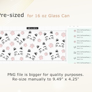 Cat SVG Wrap Cat Glass Wrap Cat Face Svg Wrap for Glass Cup Wrap for ...