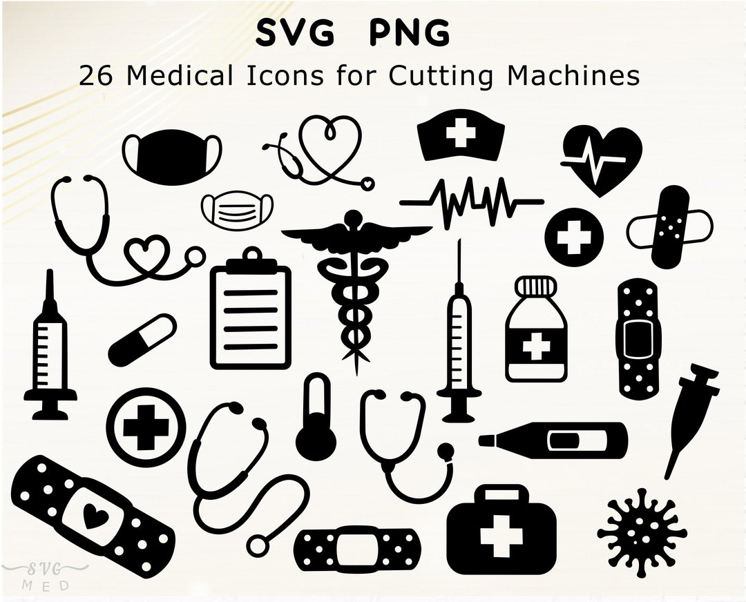 Medical Icons Svg Bundle Design Svg Cut Files Svg Files for - Etsy ...