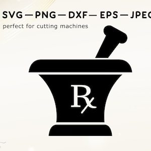 Pharmacy SVG Mortar and Pestle Svg Pharmacy Rx Svg Pharmd Svg Cutting ...
