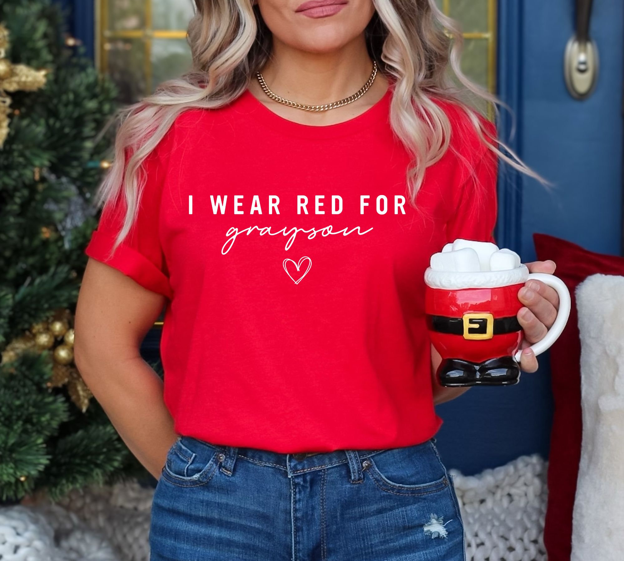 I Wear Red for Awareness Shirt, Personalized in February We Wear Red ...
