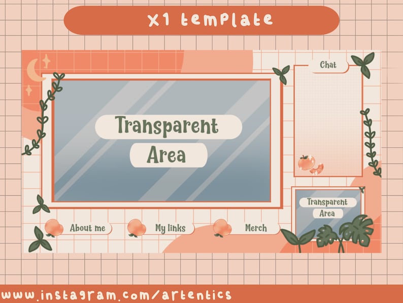 Cute Chibi Kawaii Peach Streaming Overlay Package – Custom Discord ...