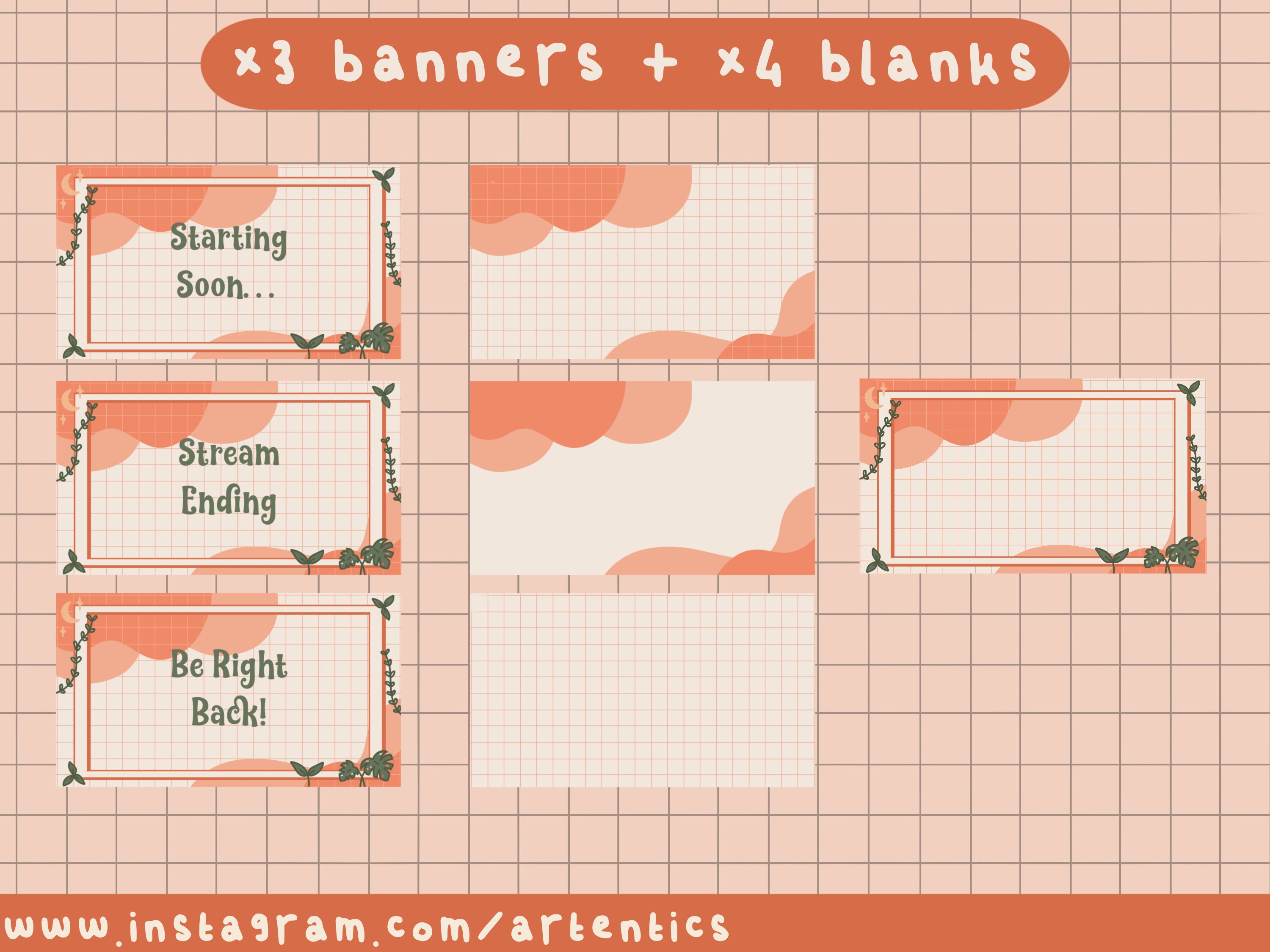 Cute Chibi Kawaii Peach Streaming Overlay Package – Custom Discord ...