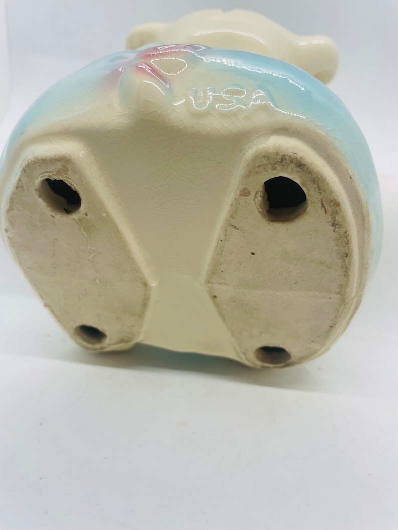 Shawnee Piggy Bank, Piglet With Diaper and Teddy Bear, 1940's - Etsy