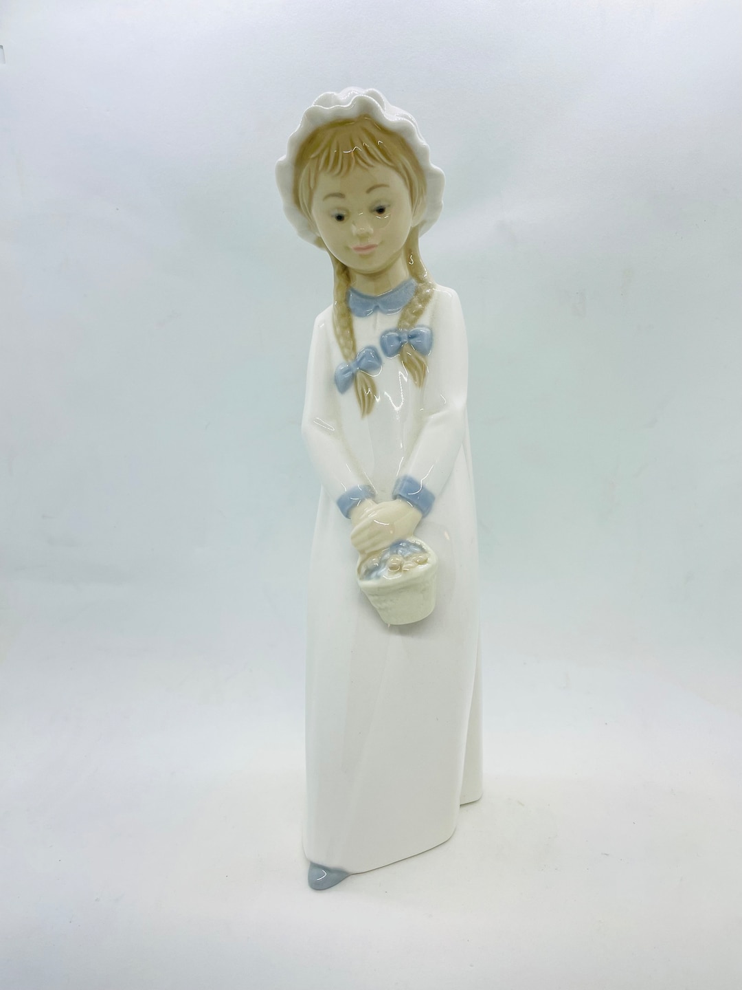 Zaphir Lladro Porcelain Figurine of Girls With Braids and Basket- Made ...