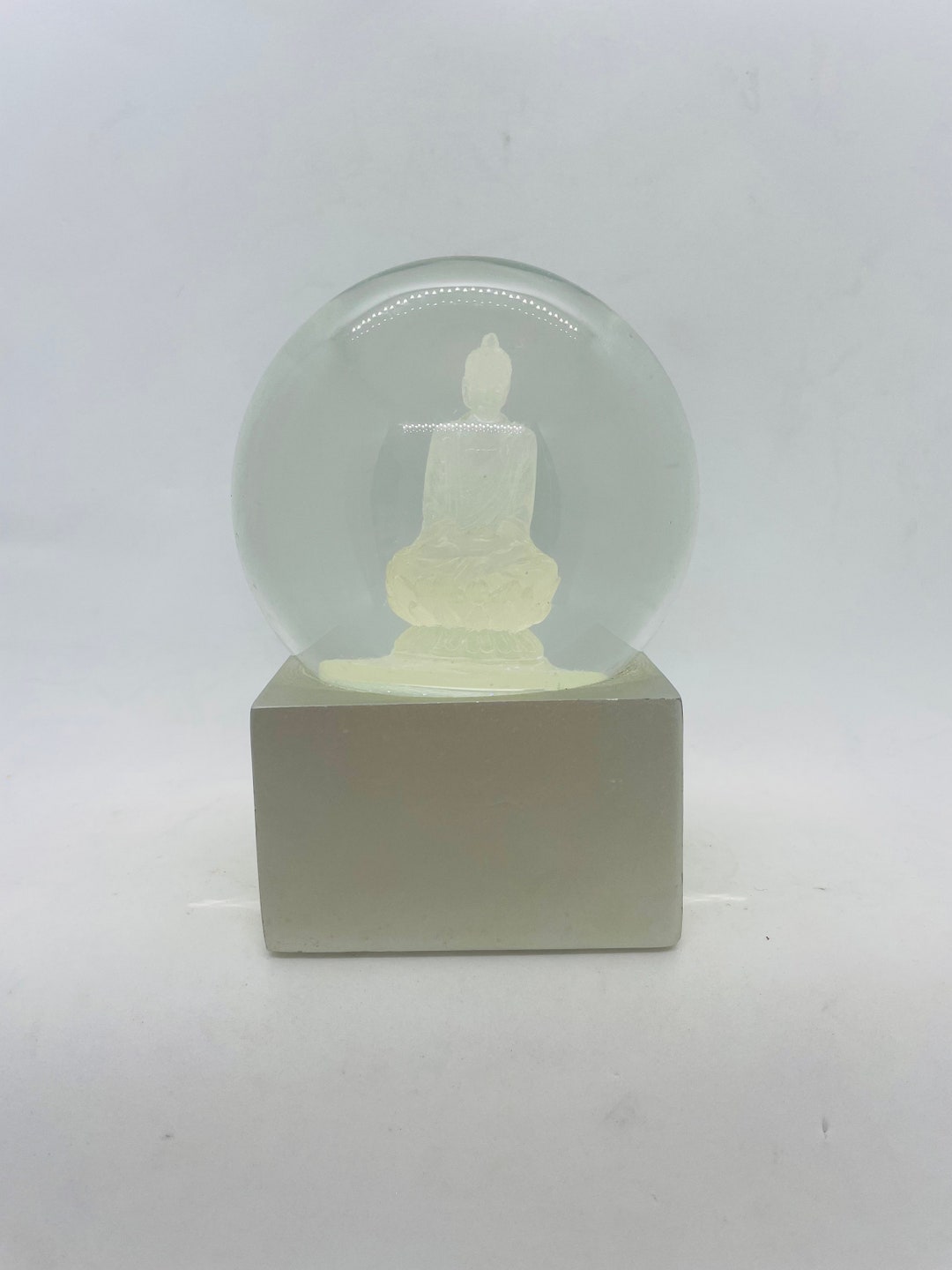 BUDDHA Light up Snowglobe, Silver Base- Working - Etsy