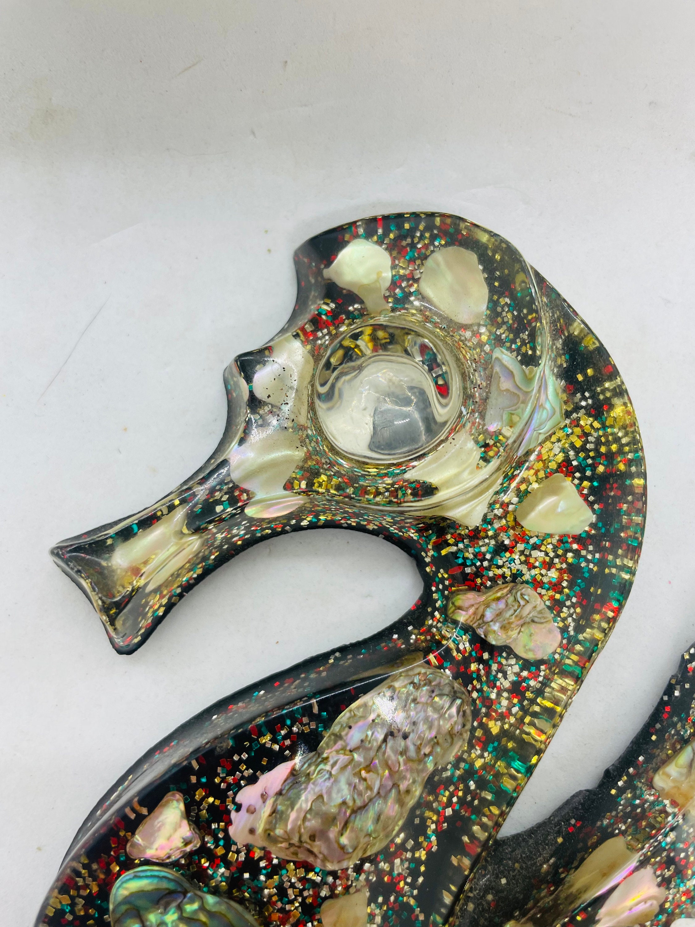Lucite Seahorse Filled With Shells and Sparkles - Etsy