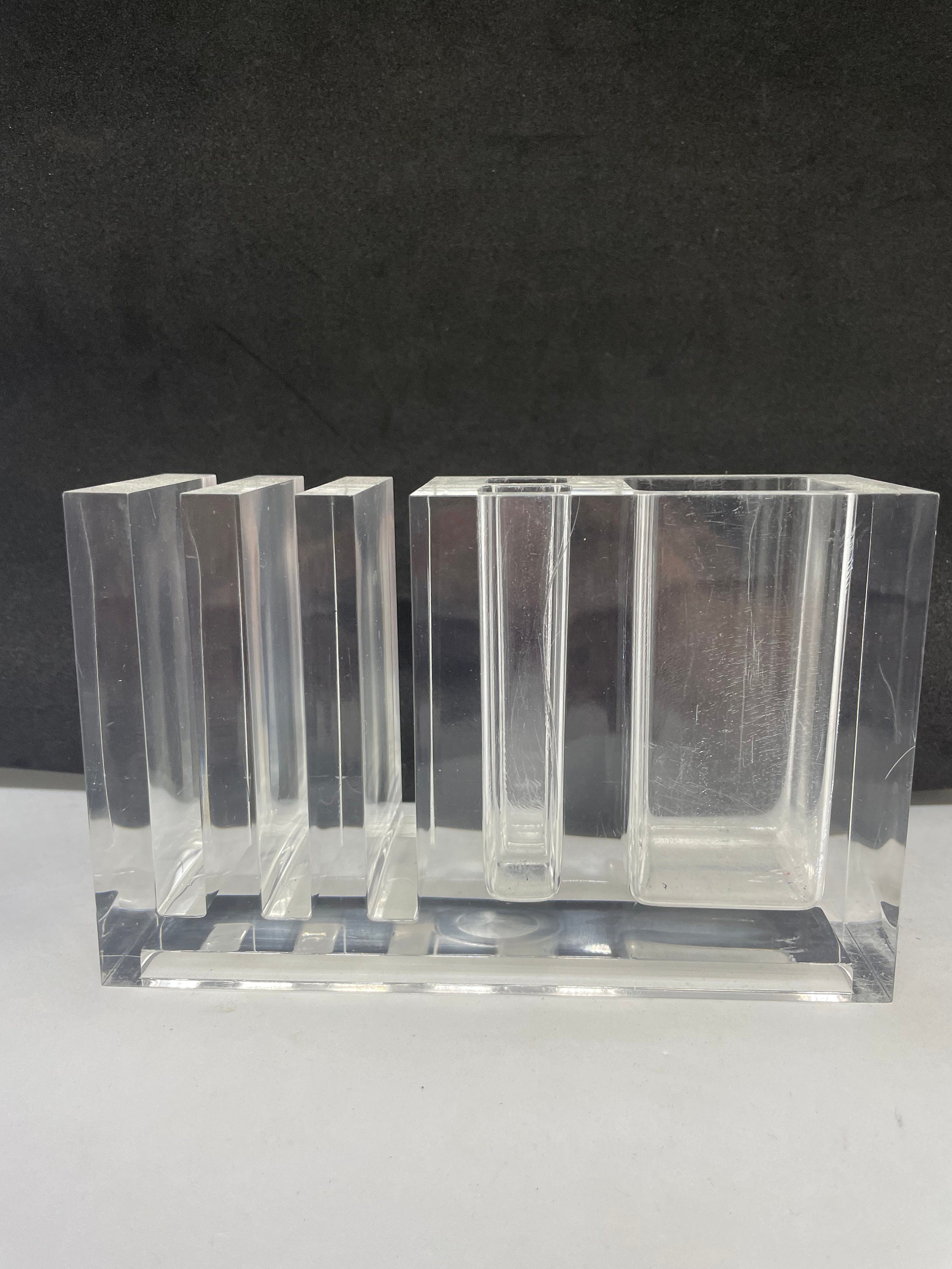 1980's Guzzini Lucite Desk Organizer, VIP Office Line, Ciocca, Made in ...