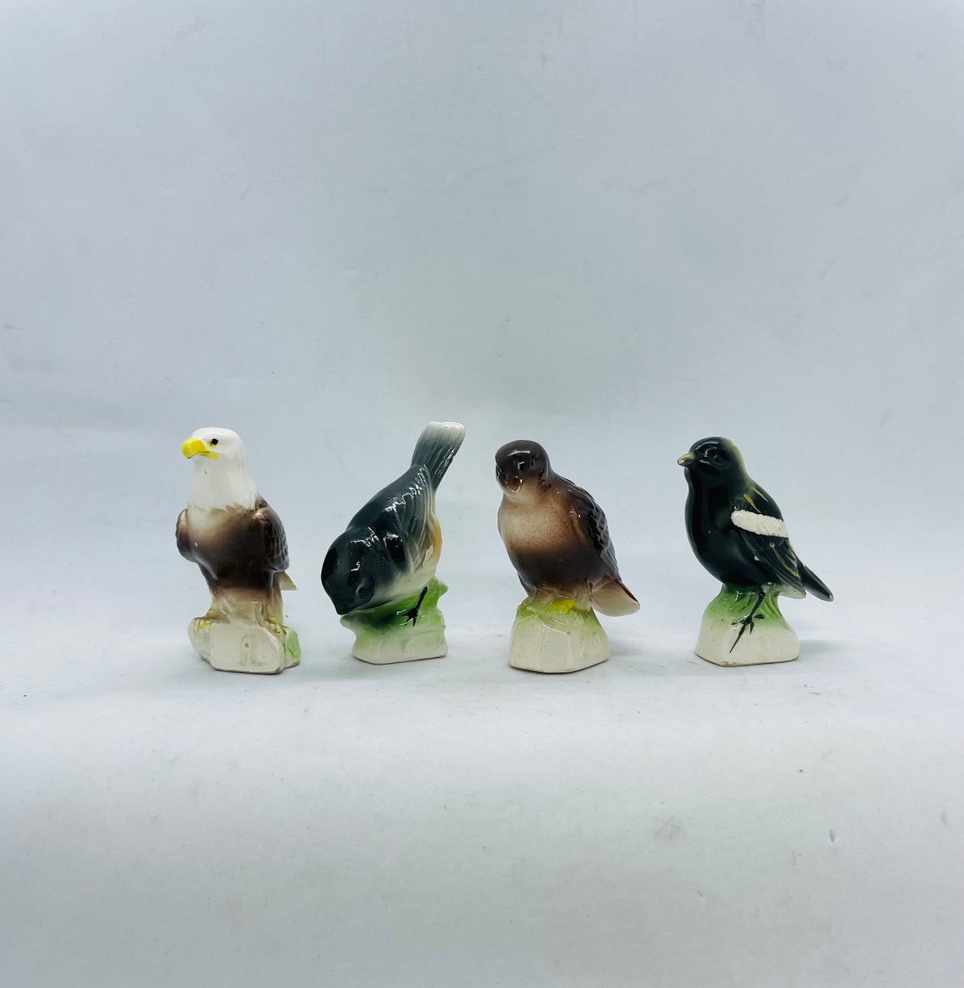 Made in Japan, Set of 4 Porcelain Bird, Hawk, Chickadee, Eagle ...