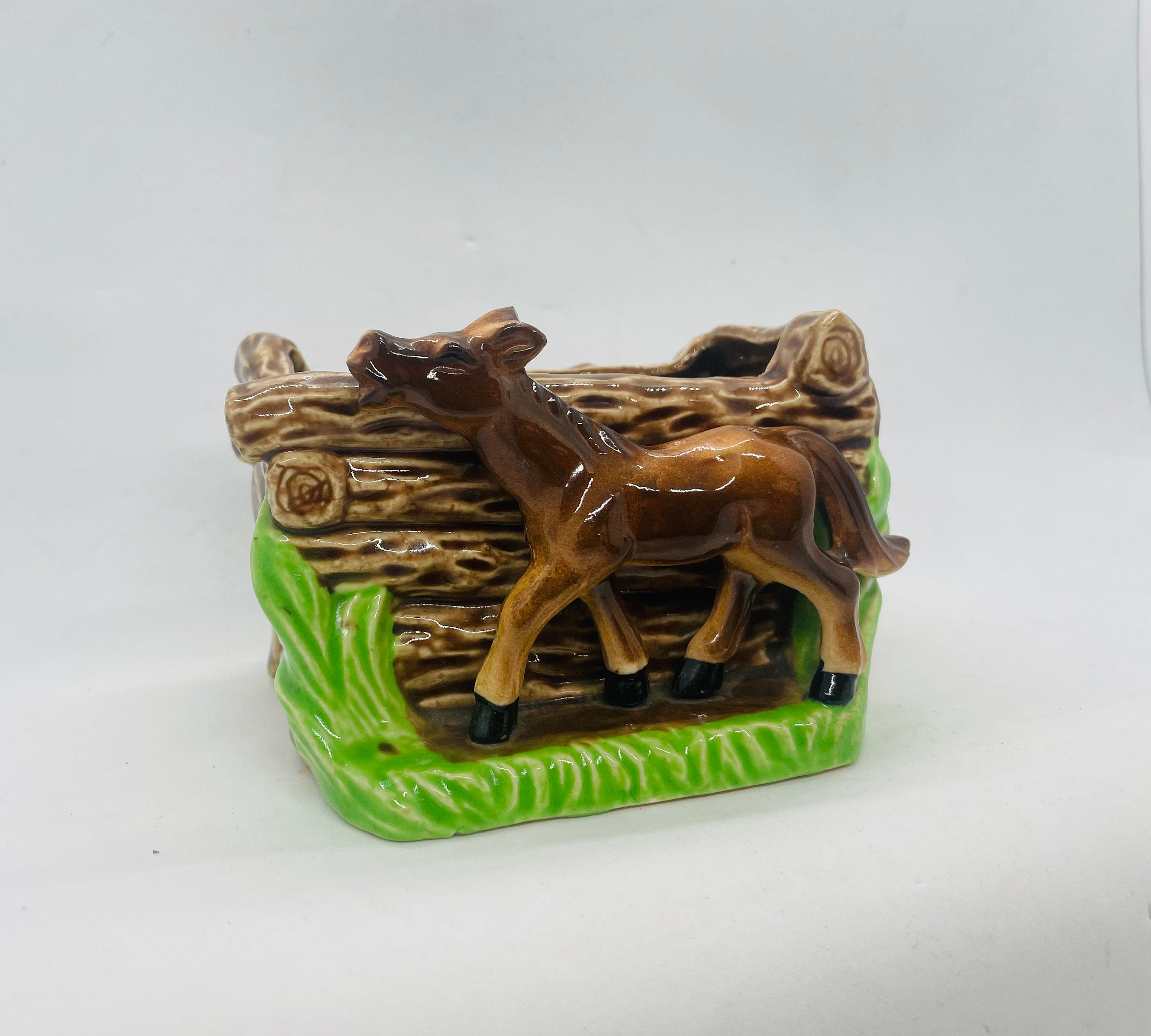SHAFFORD HORSE PLANTER, Hand Painted, Desk Accessory, Pony, Ceramic - Etsy