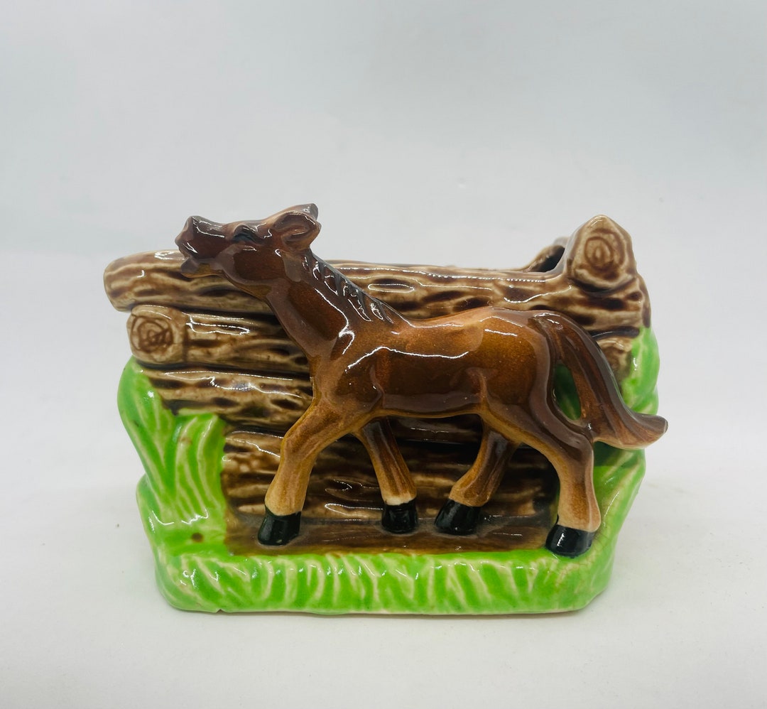 SHAFFORD HORSE PLANTER, Hand Painted, Desk Accessory, Pony, Ceramic - Etsy
