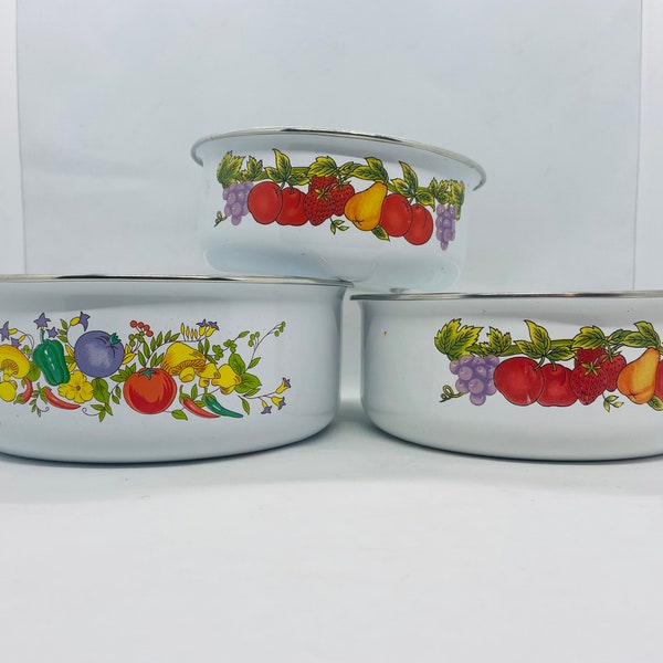 Stackable Enamel Bowls - Etsy
