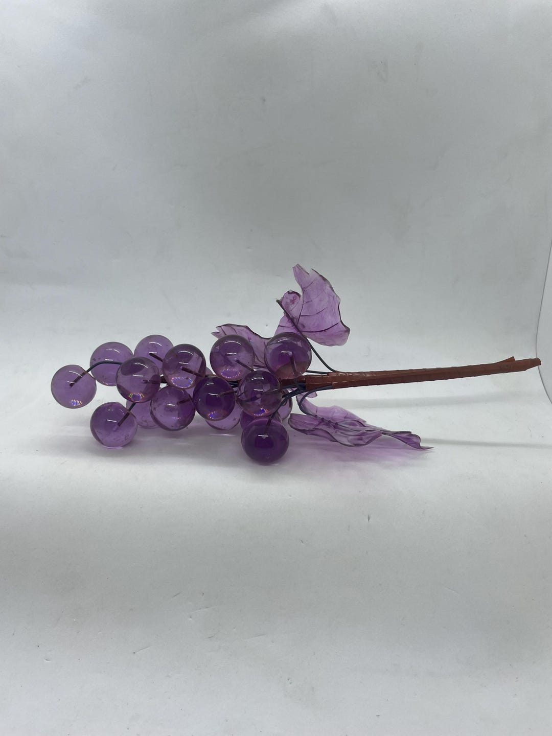 Purple Lucite Grapes on Stem With Leaves - Etsy