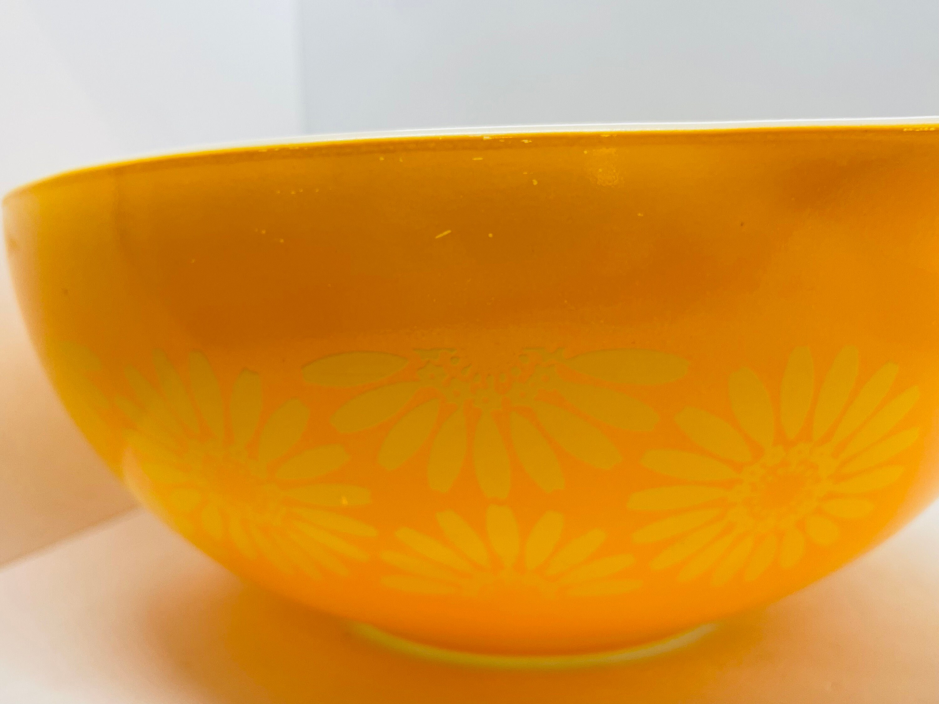 Large PYREX SUNFLOWER Daisy 444 Cinderella Bowl - Etsy