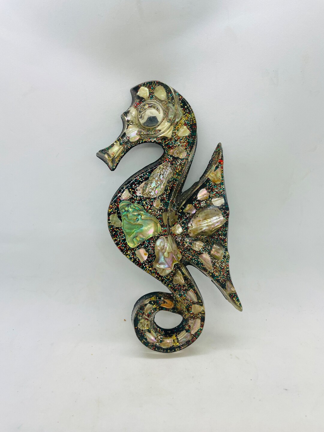Lucite Seahorse Filled With Shells and Sparkles - Etsy