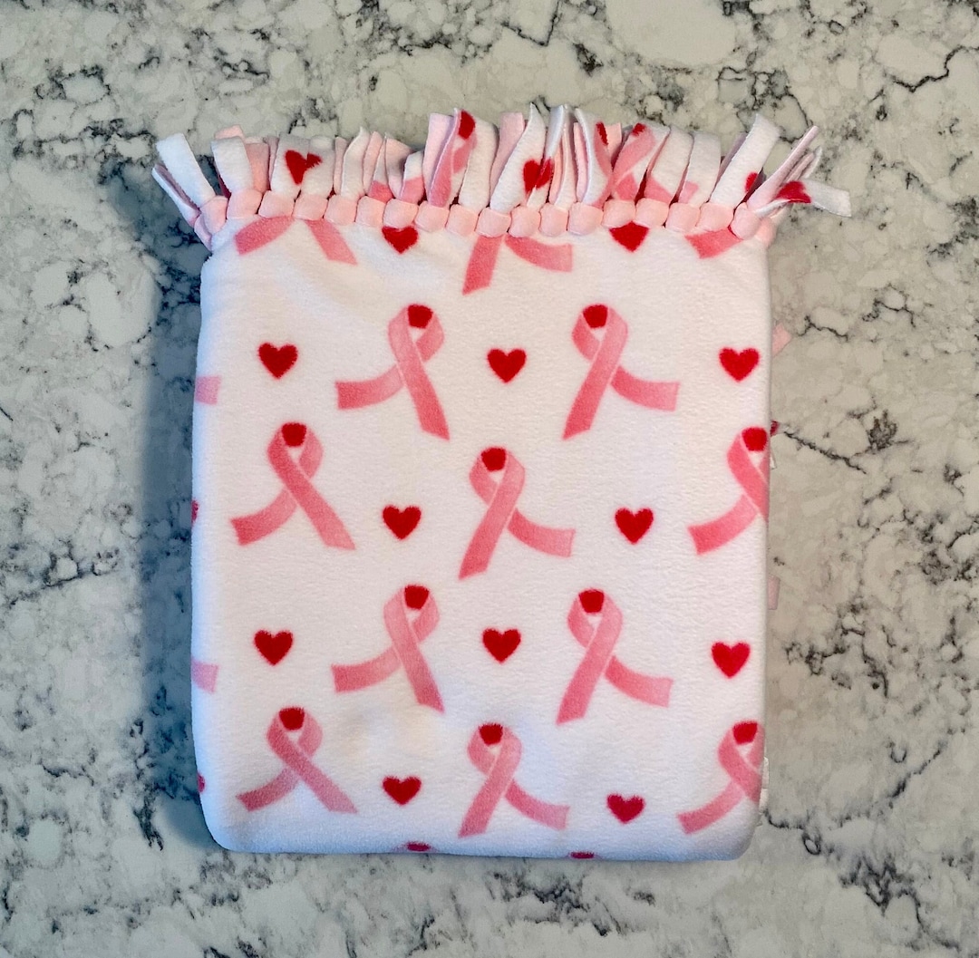 Breast Cancer Awareness Fleece Tie Blanket – Pink Ribbons With Soft ...