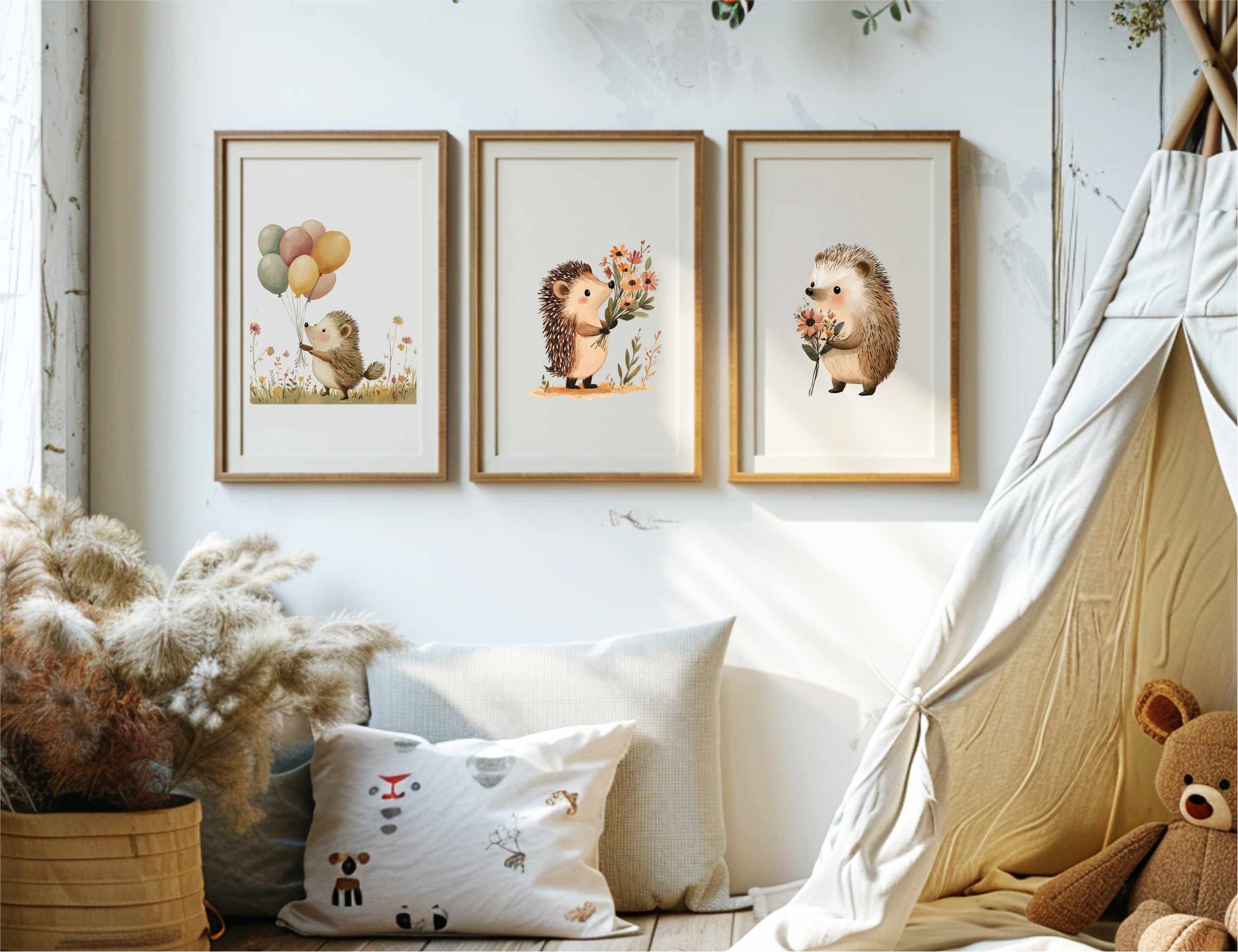 Cute Watercolor Hedgehog Png Clipart Bundle, Baby Hedgehog Images for ...