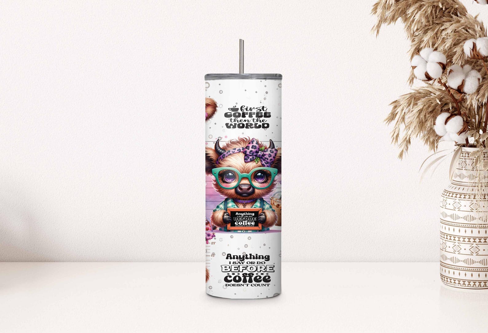 Highland Cow Mugshot Tumbler Wrap , Sublimation Design , Skinny 20oz ...