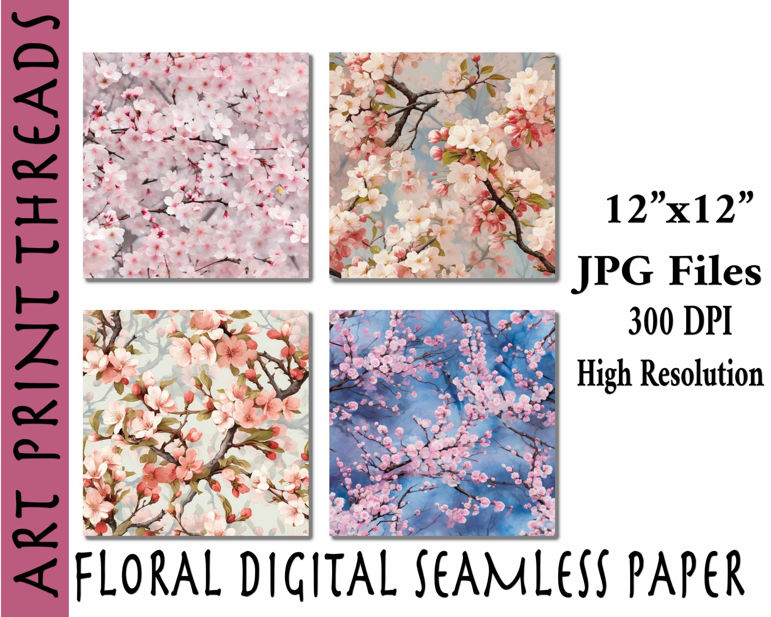 Claude Monet Style Cherry Blossom Floral Digital Art Poster Print ...