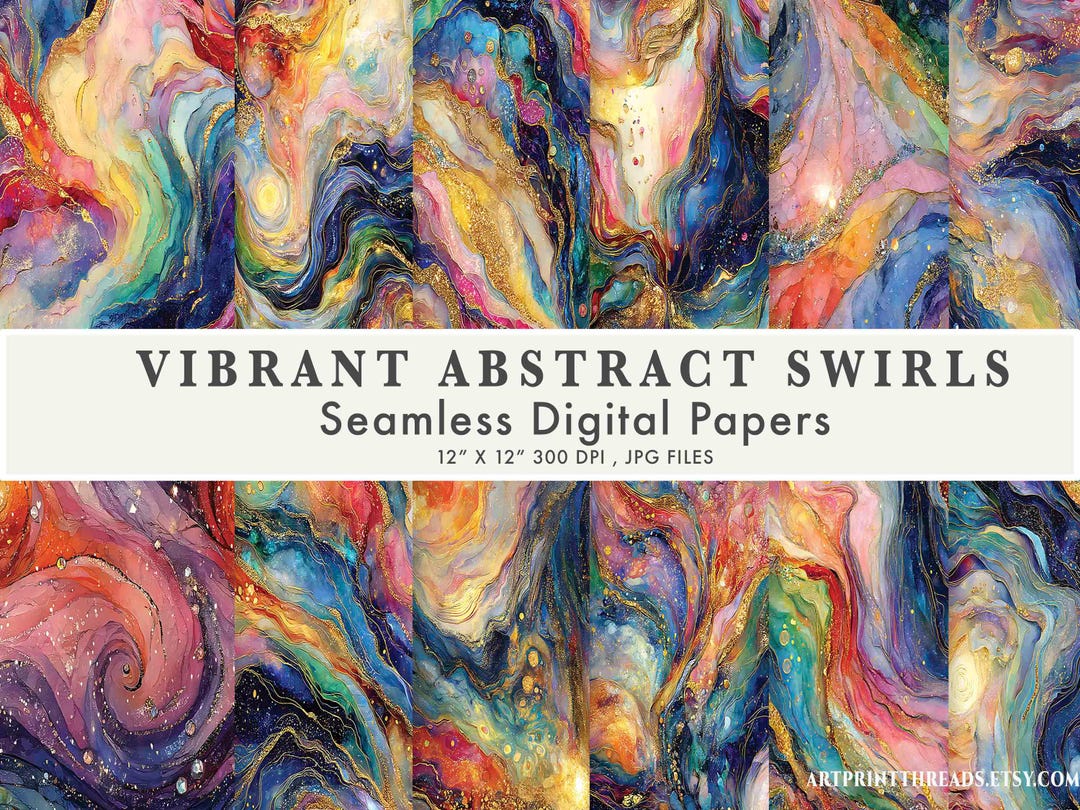 Cosmic Nebula Digital Paper Pack: Galaxy Gold Swirls (seamless Jpgs ...