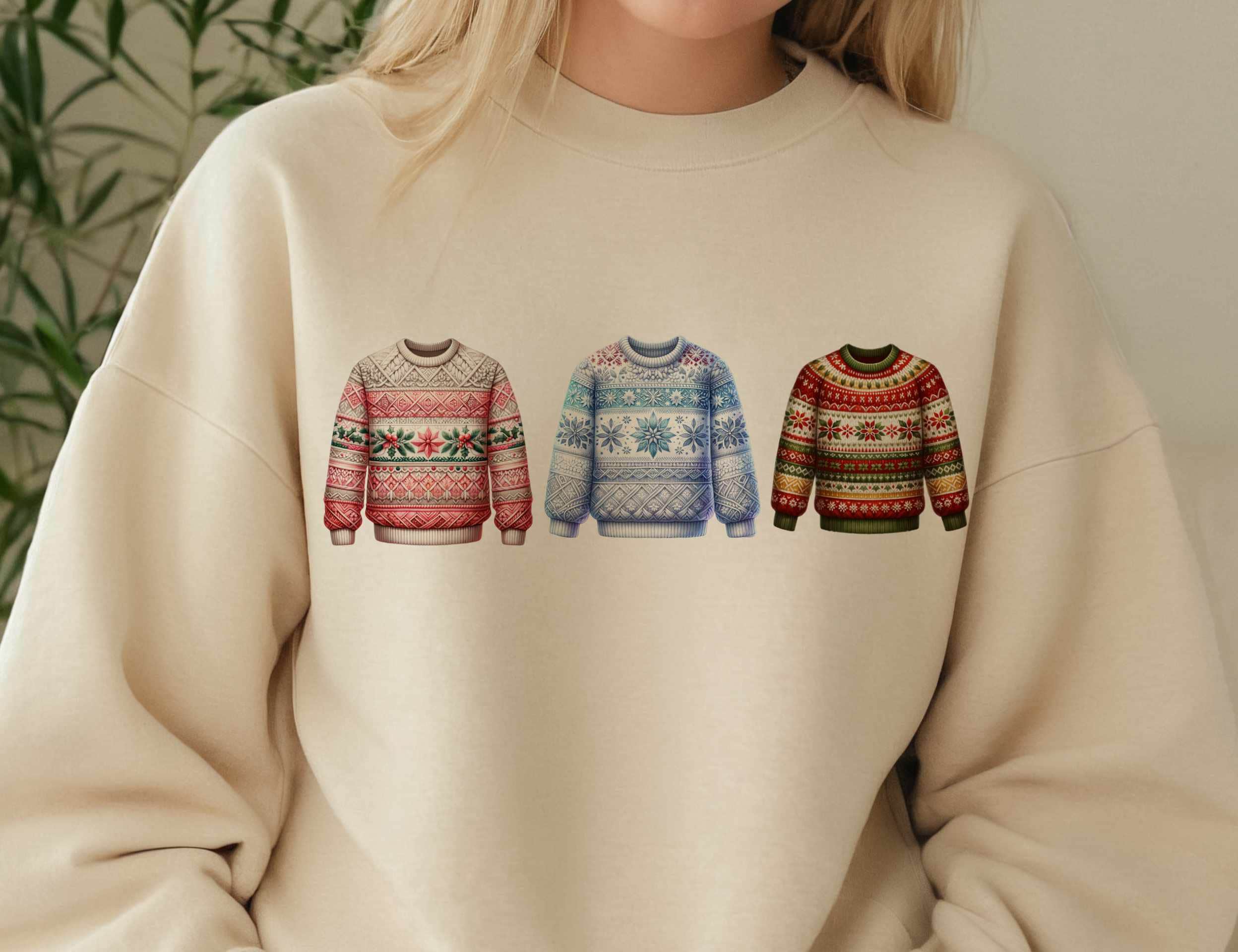 Ugly Sweater Watercolor Png Clipart, Cute Christmas Xmas Holiday ...