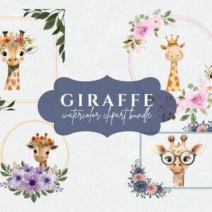 Cute Watercolor Giraffe Png Clipart Sublimation Design, Cute Safari ...