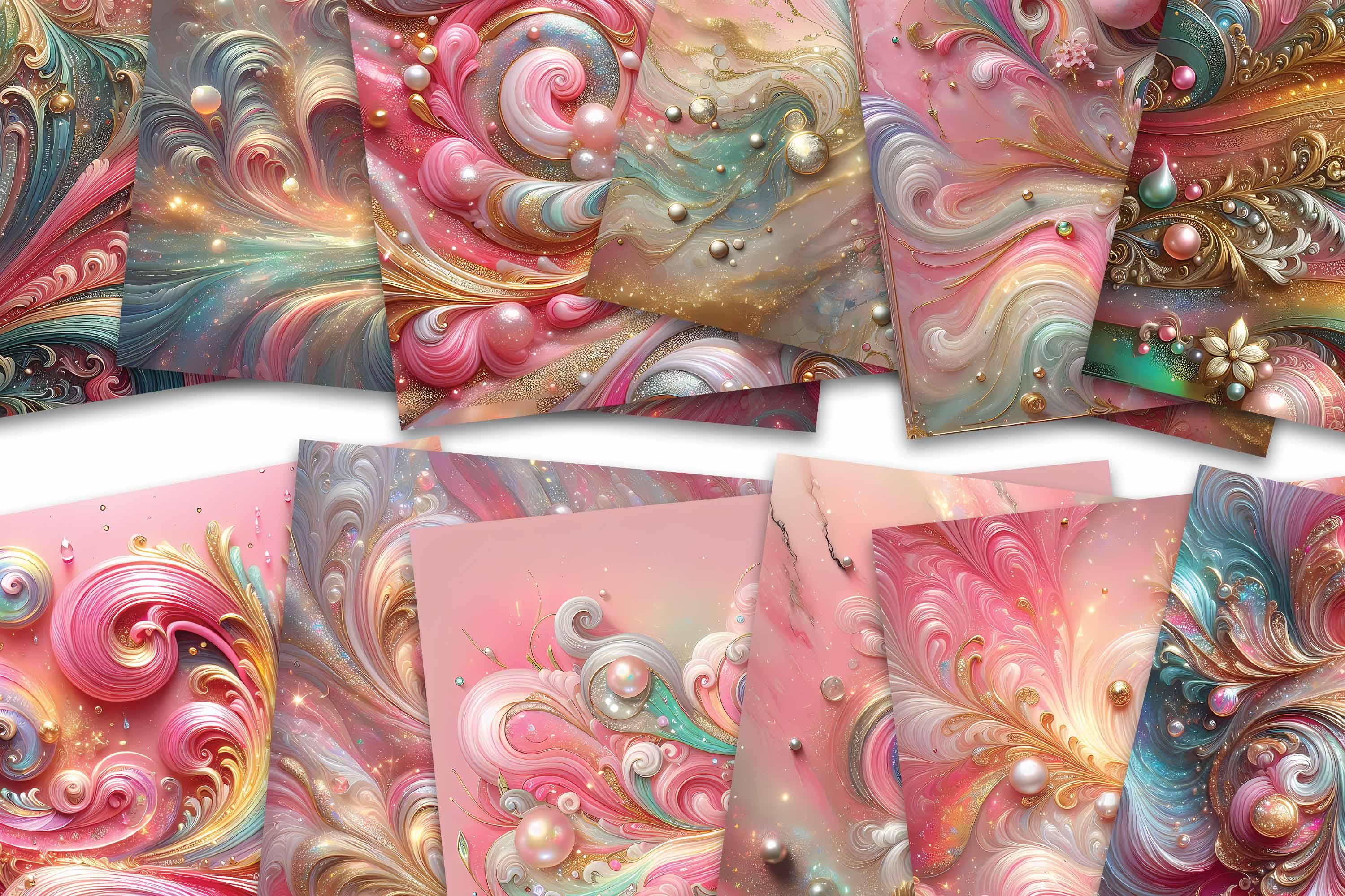 Abstract Rainbow Pink Glitter Digital Papers , Printable Patterns ...