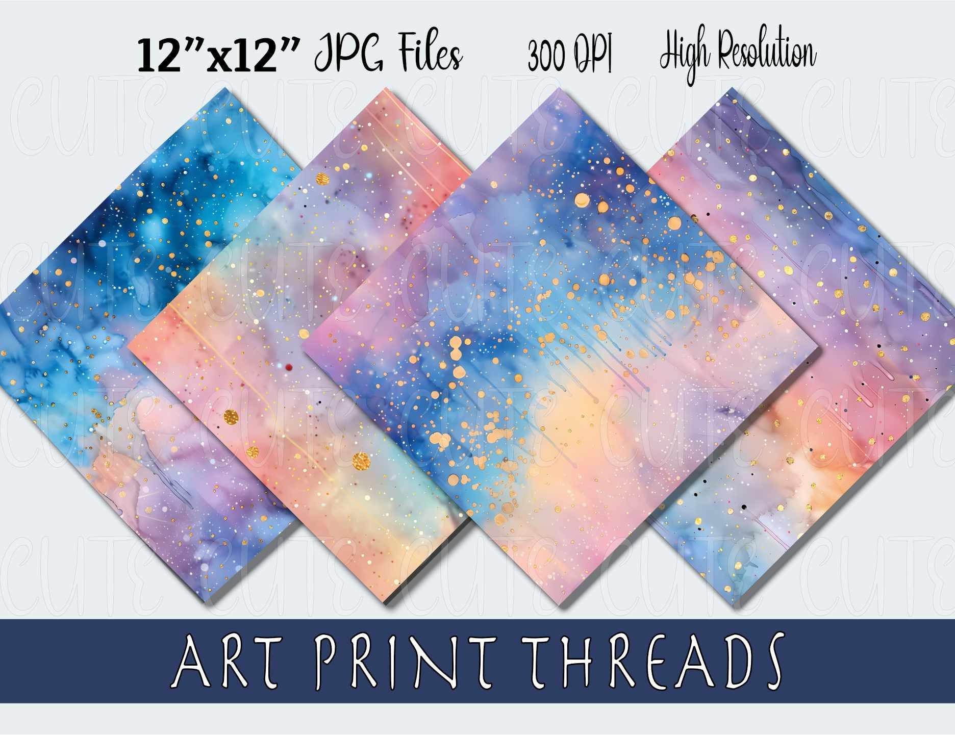 Watercolor Pastel Galaxy Digital Paper , Galaxy Seamless Patterns ...