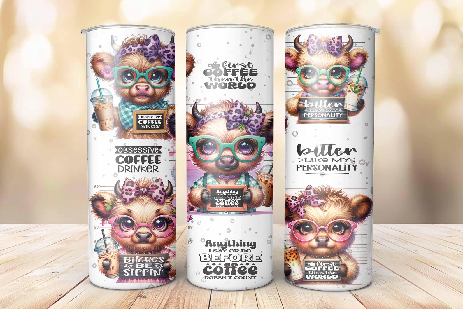 Highland Cow Mugshot Tumbler Wrap , Sublimation Design , Skinny 20oz ...